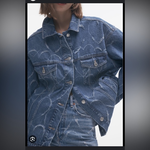 Zara | Jackets & Coats | Zara Trf Heart Denim Jacket | Poshmark